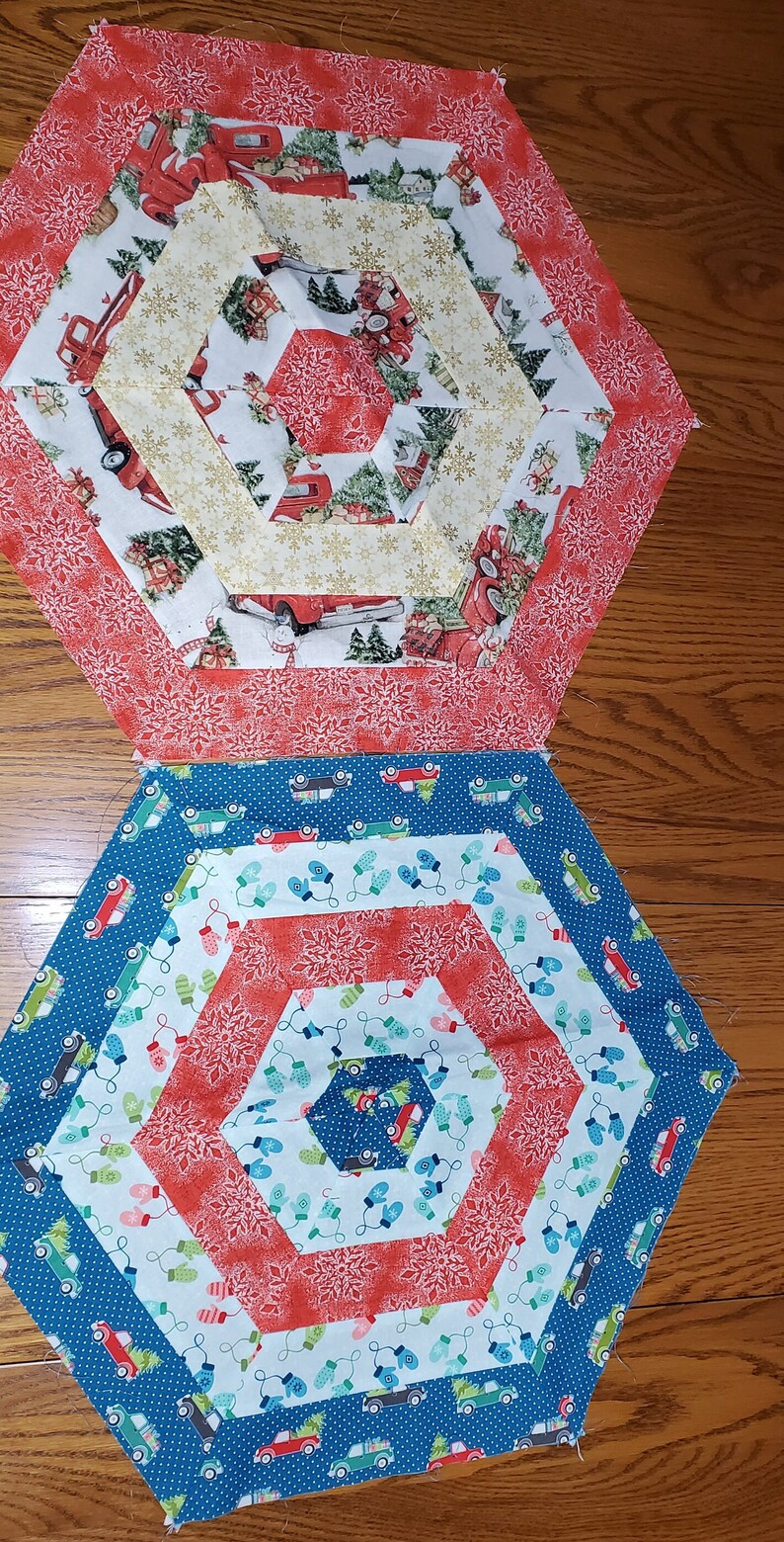Mix and Match Reversible Hexagon Table Topper You Choose Christmas - Etsy