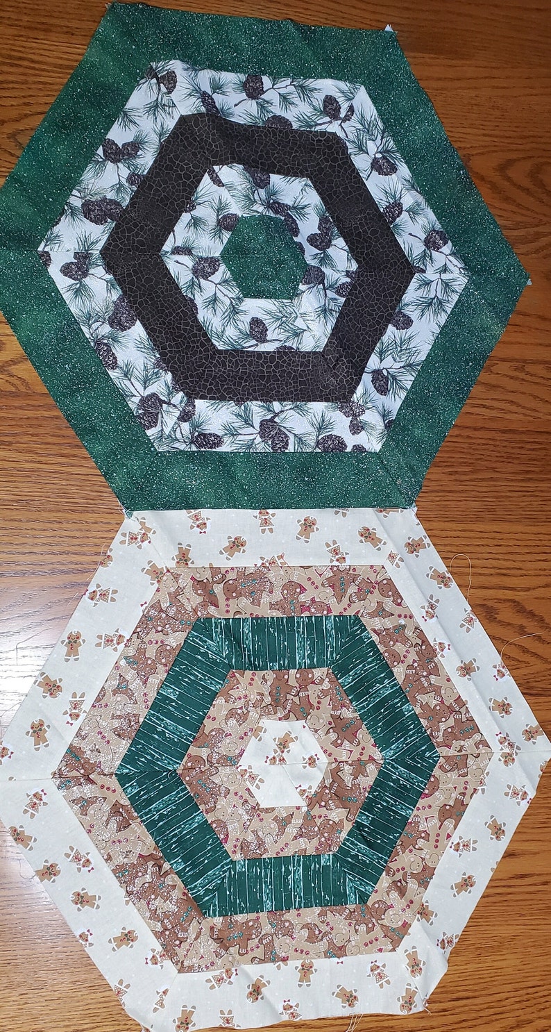 Mix and Match Reversible Hexagon Table Topper You Choose Christmas - Etsy