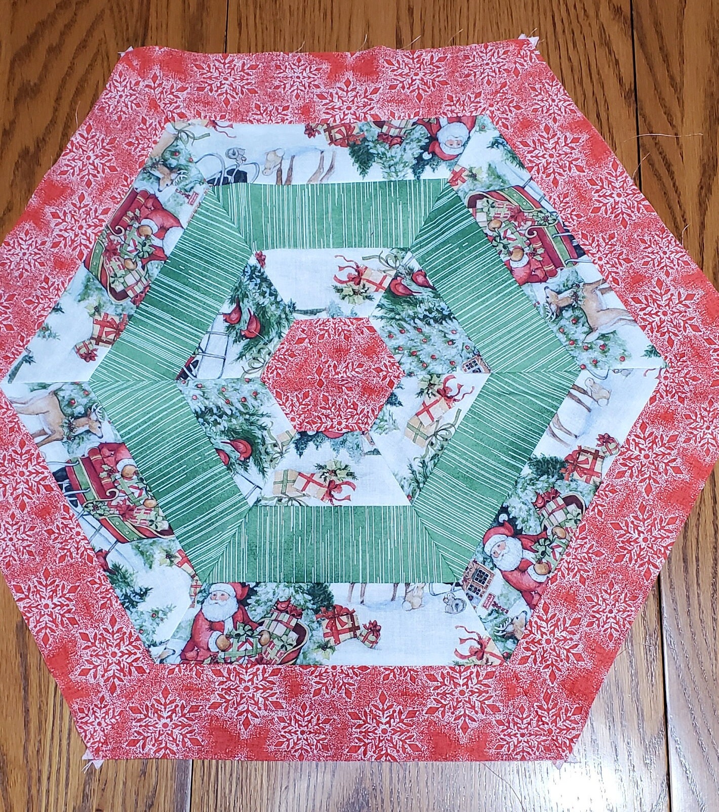 Mix and Match Reversible Hexagon Table Topper You Choose Christmas - Etsy