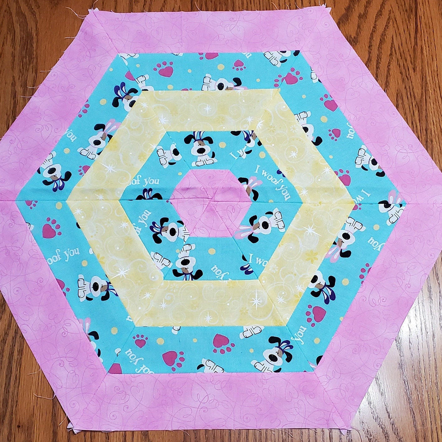 Mix and Match Reversible Quilted Hexagon Table Topper You - Etsy