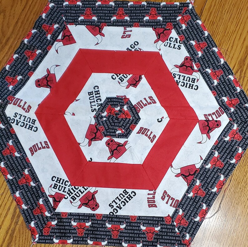 Mix and Match Reversible Hexagon Quilted Table Topper Sports You Choose ...