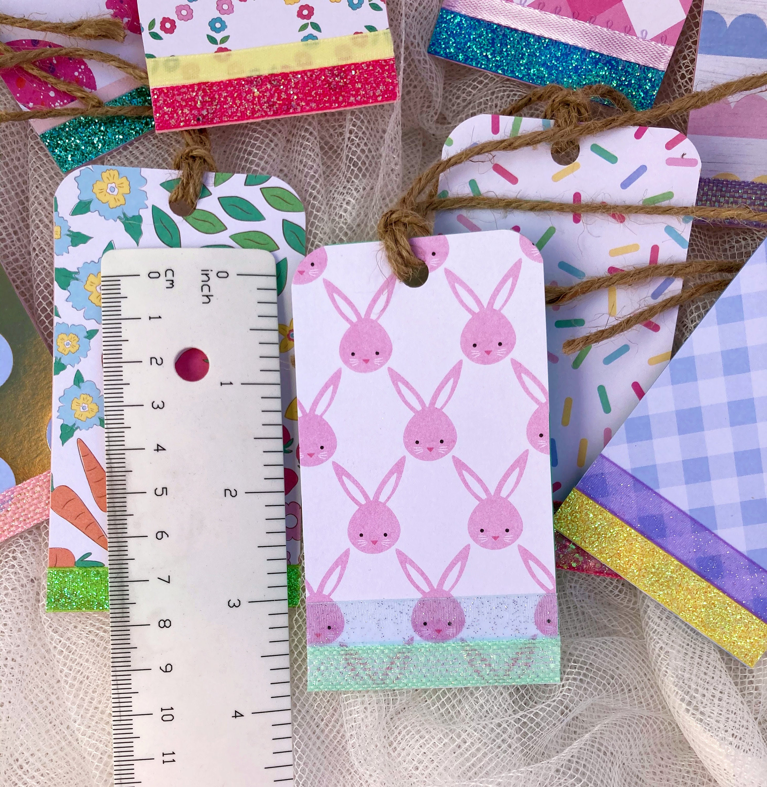 Easter Gift Tags, 10 Embellished Spring Gift Tags, Bunnies, Chicks, and ...