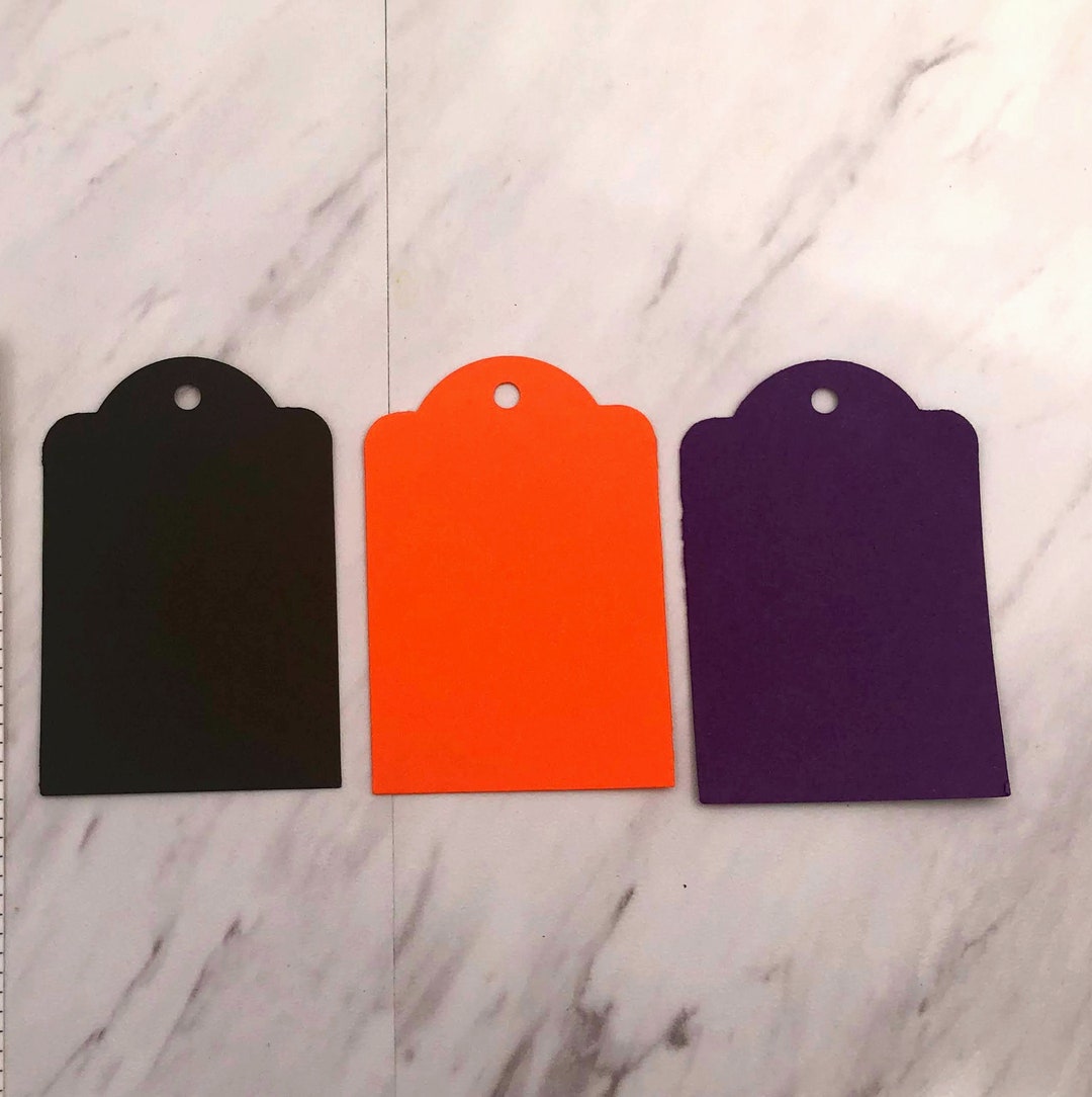 Blank Halloween Tags, 20 Cute Tags, Black/orange/purple Gift Tags ...
