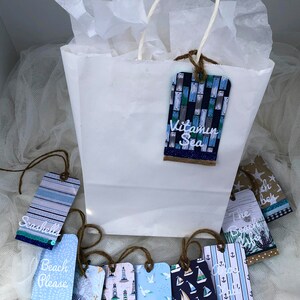 Beach Gift Tags Set of 10 Embellished Beach Themed Gift - Etsy