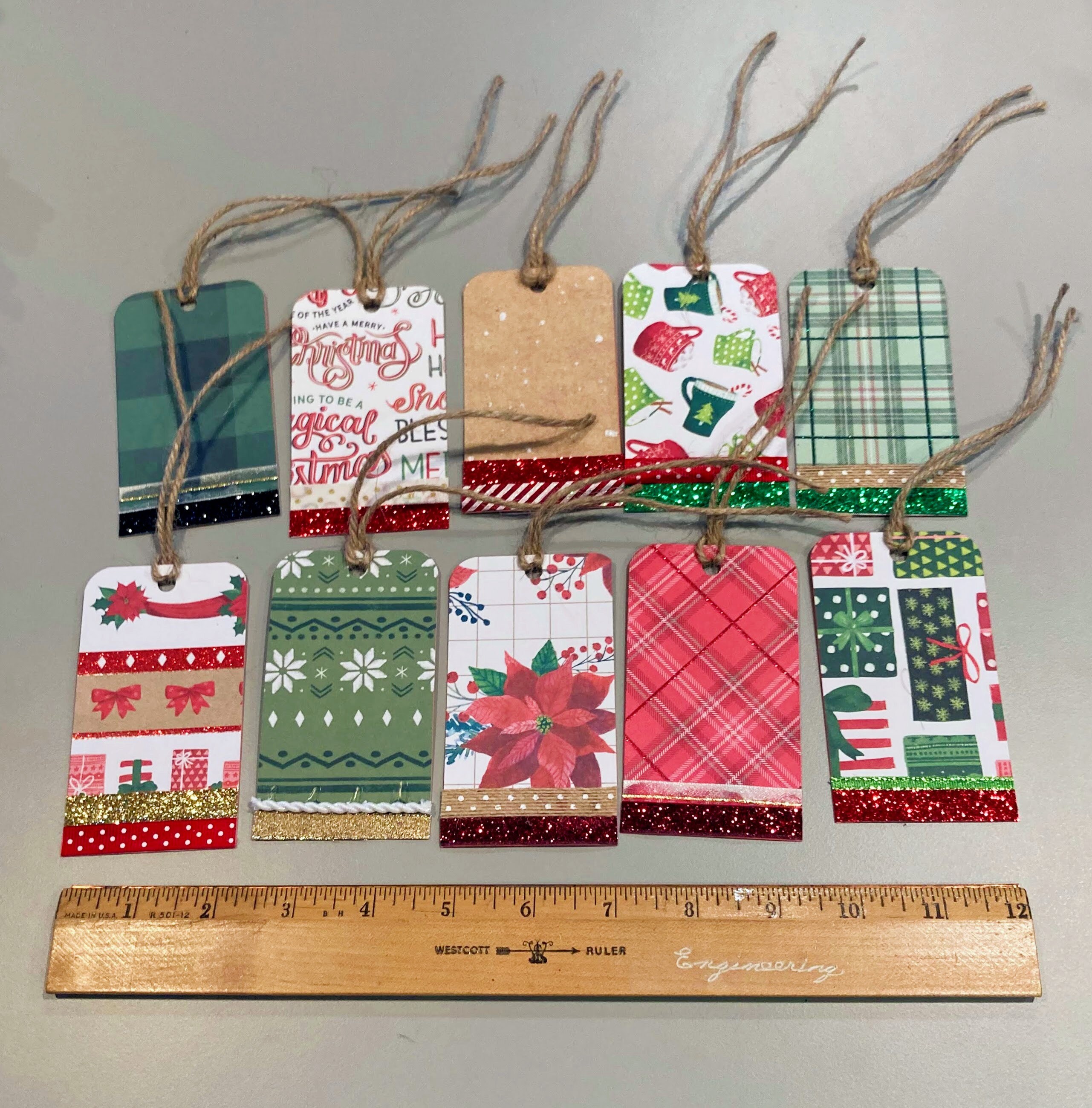 Colorful Christmas Gift Tags Set of 10 Handmade Gift Tags - Etsy