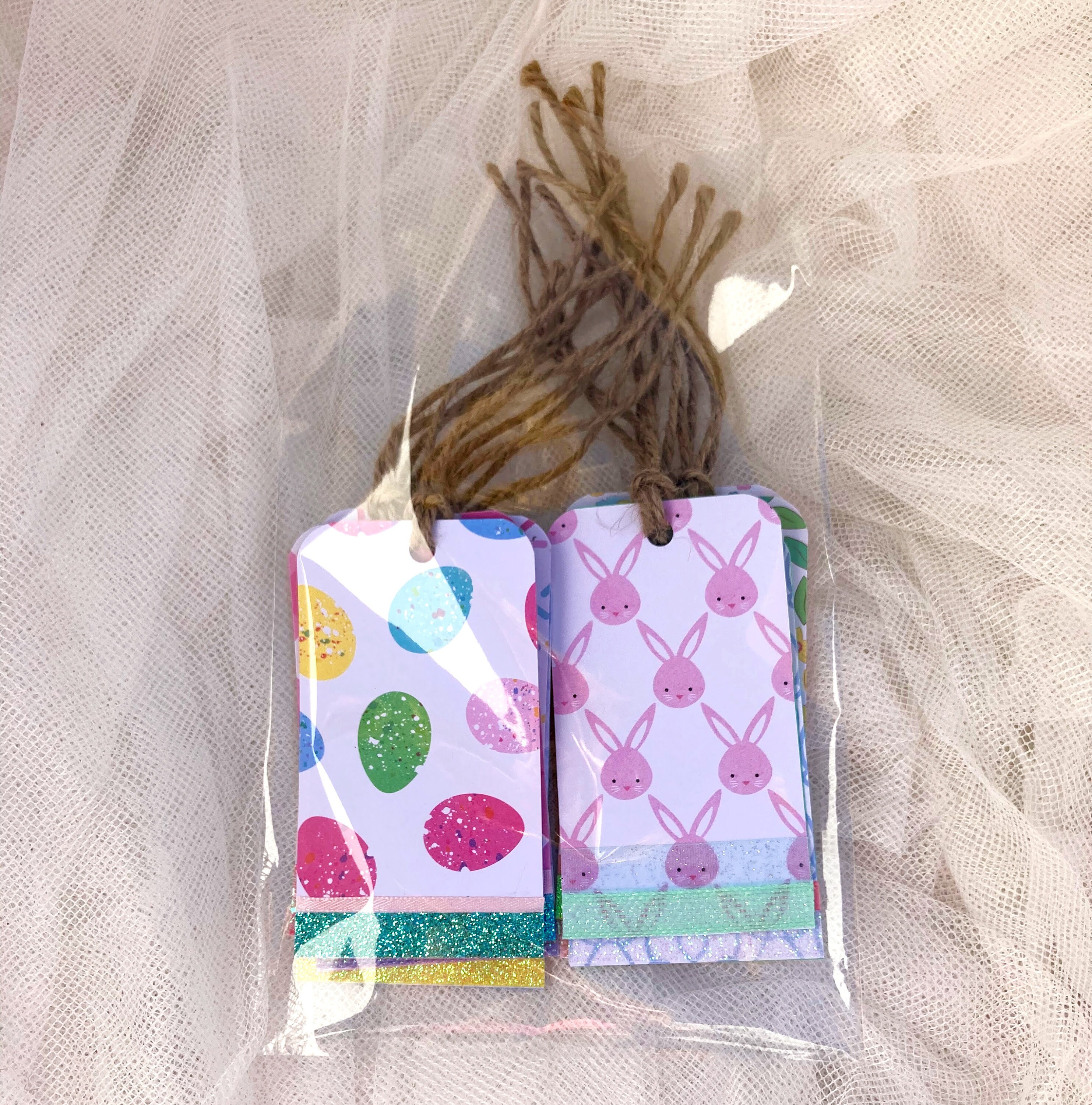 Easter Gift Tags, 10 Embellished Spring Gift Tags, Bunnies, Chicks, and ...