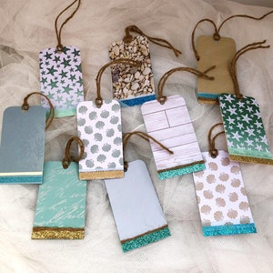 Beach Gift Tags Set of 10 Embellished Beach Themed Gift - Etsy