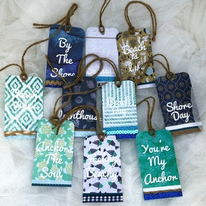 Beach Gift Tags Set of 10 Embellished Beach Themed Gift - Etsy