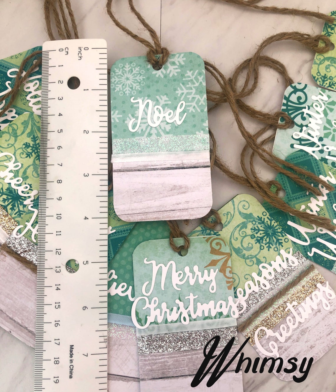 Embellished Winter Tags Christmas Gift Tags Dimensional - Etsy