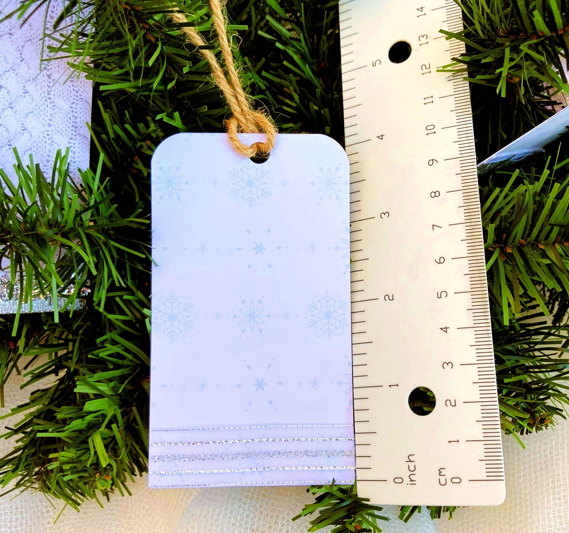 White Christmas Gift Tags, Set of 10 Embellished Winter Gift Tags ...