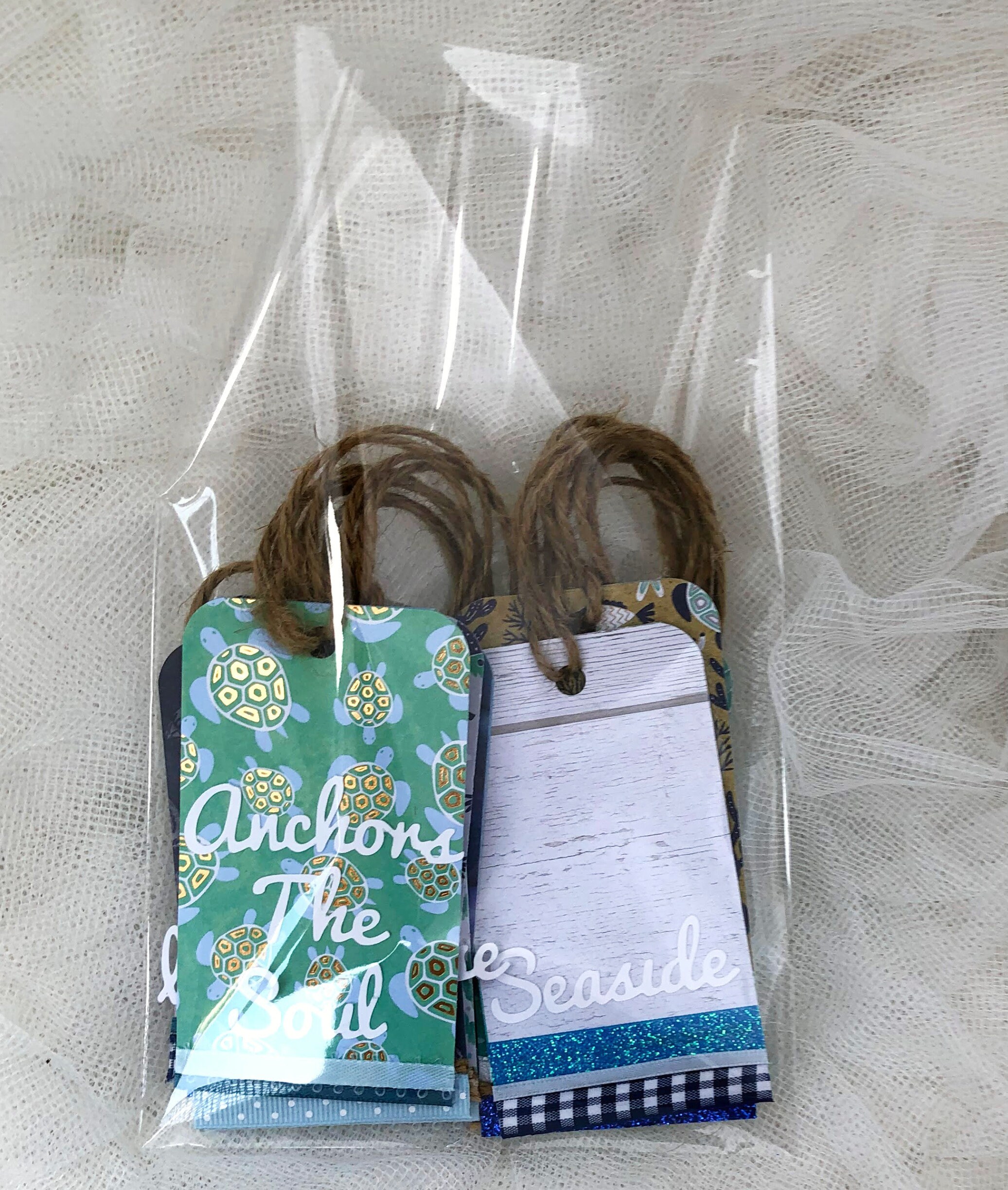 Beach Gift Tags Set of 10 Embellished Beach Themed Gift - Etsy