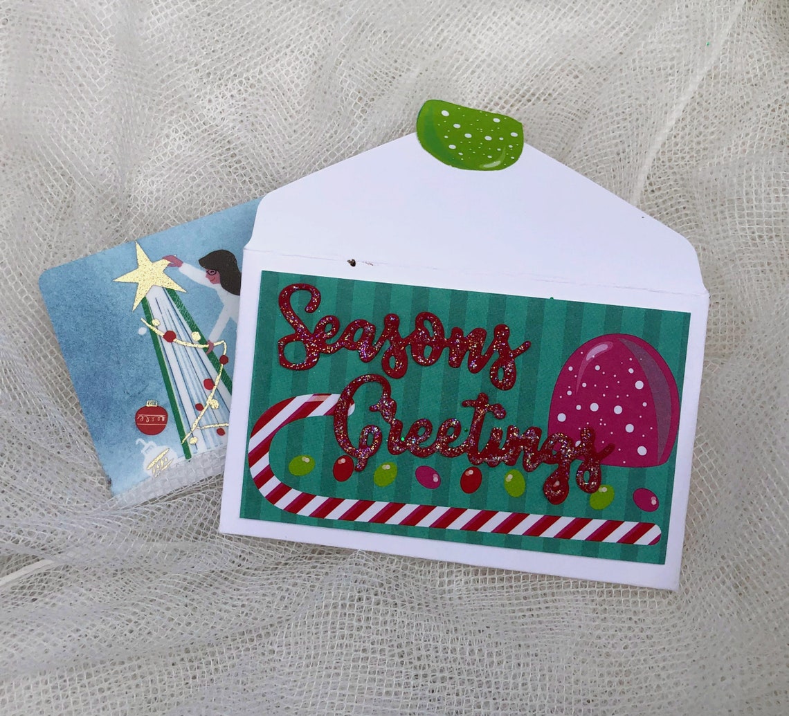 Christmas Holiday Gift Card Envelopes 2 Set 2 Xmas Gift Card - Etsy