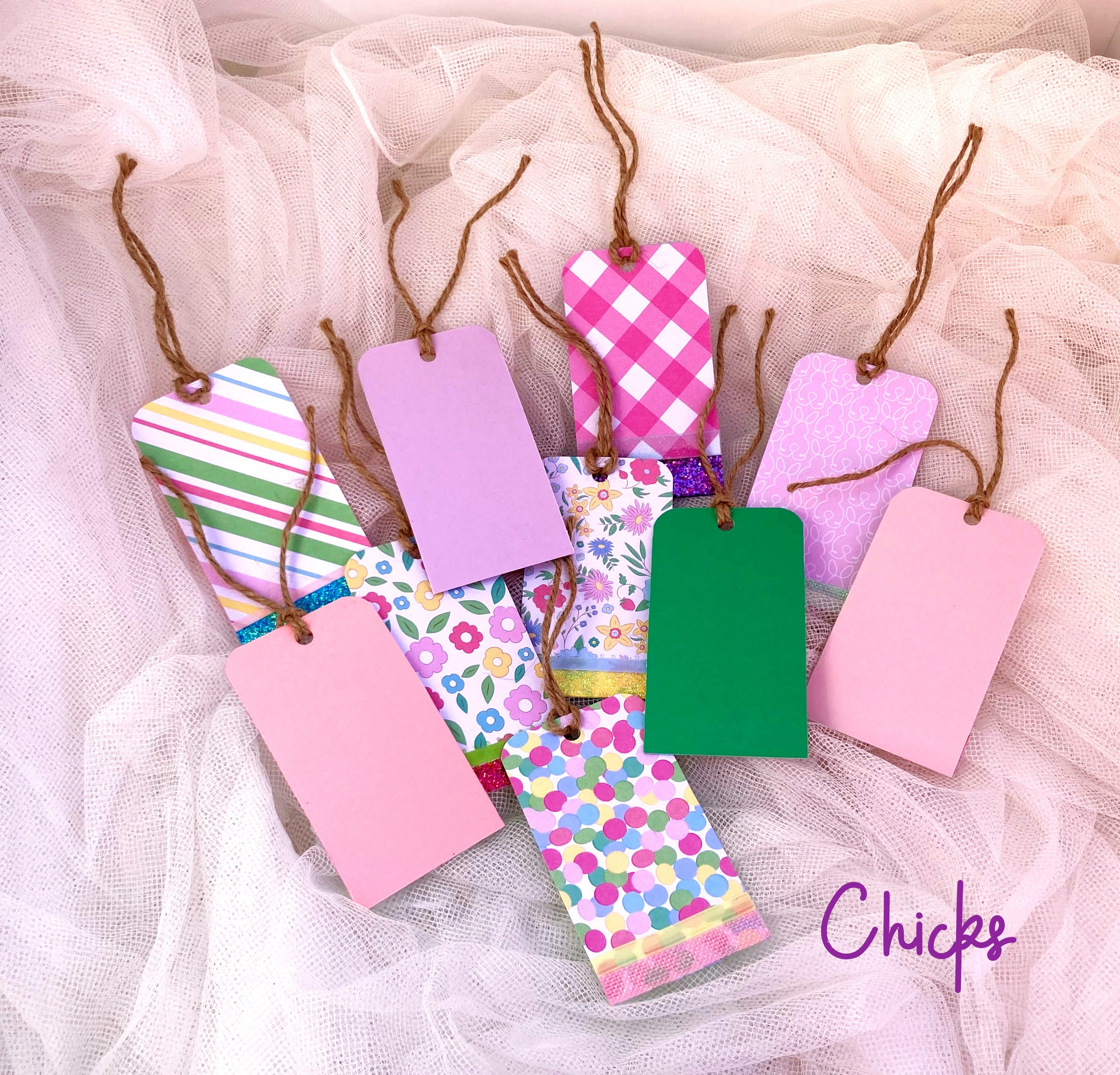 Easter Gift Tags, 10 Embellished Spring Gift Tags, Bunnies, Chicks, and ...