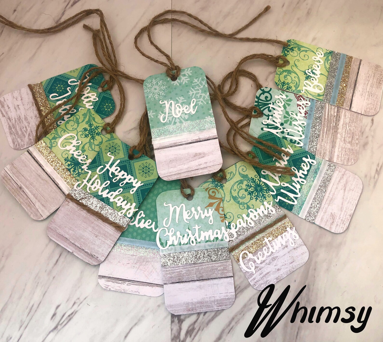 Embellished Winter Tags Christmas Gift Tags Dimensional - Etsy