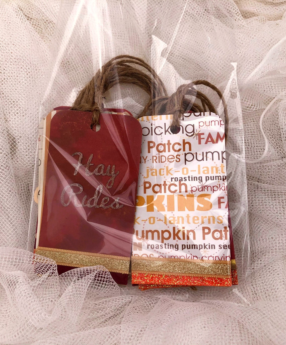 Fall Gift Tags 2020, 10 Embellished Autumn Tags, Fall Party Gift Tags ...