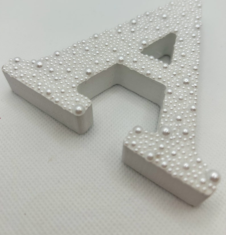 Custom Pearl Letters, Handmade Pearled Lettering, White Fake Pearl ...