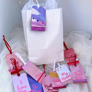 Valentines Day Gift Tags, Pink, Purple, and Red Gift Tags, Set of 10 ...