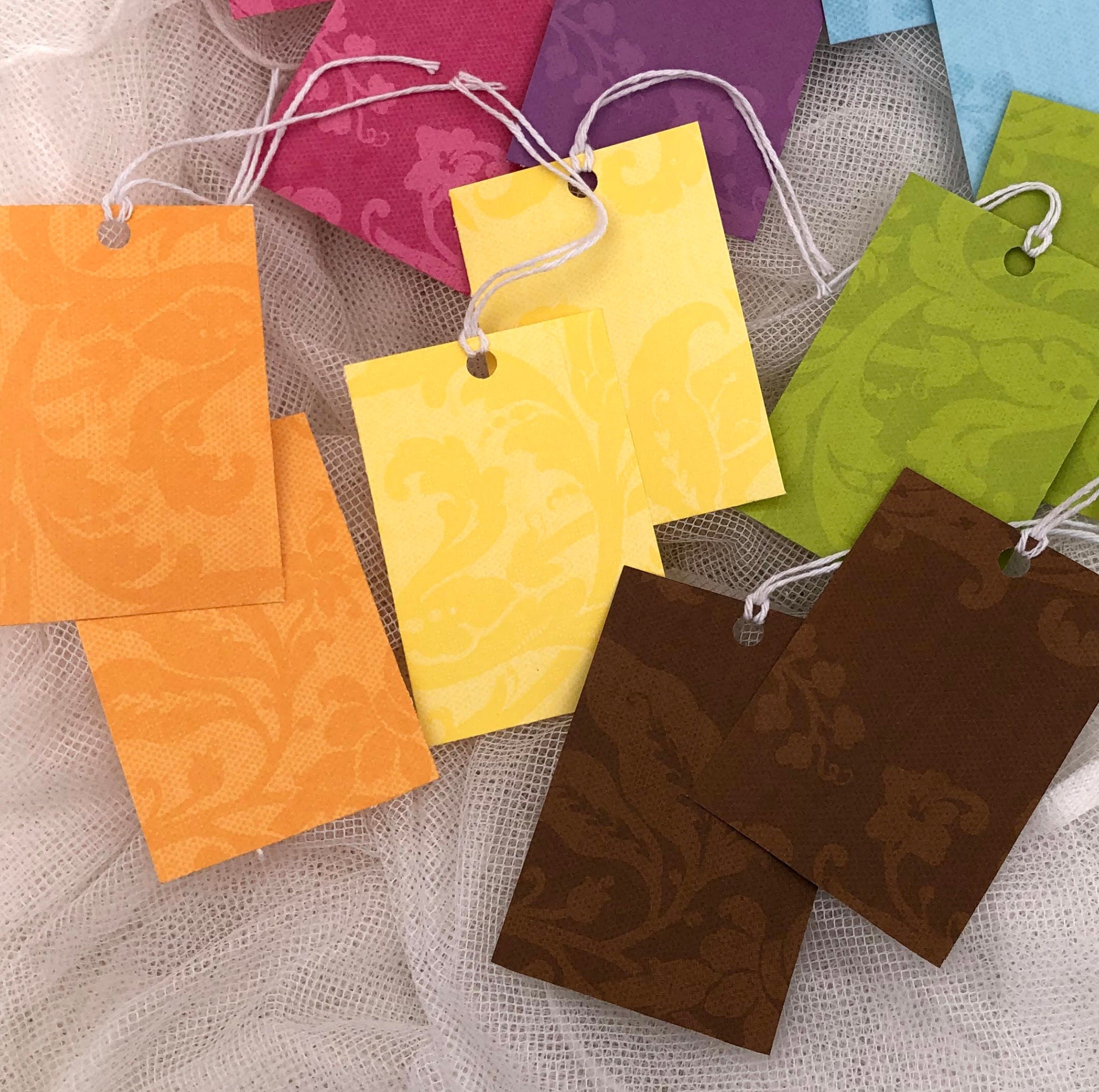 Small Patterned Gift Tags, Gift Tags, Blank Rainbow Tags, Luggage Tags ...
