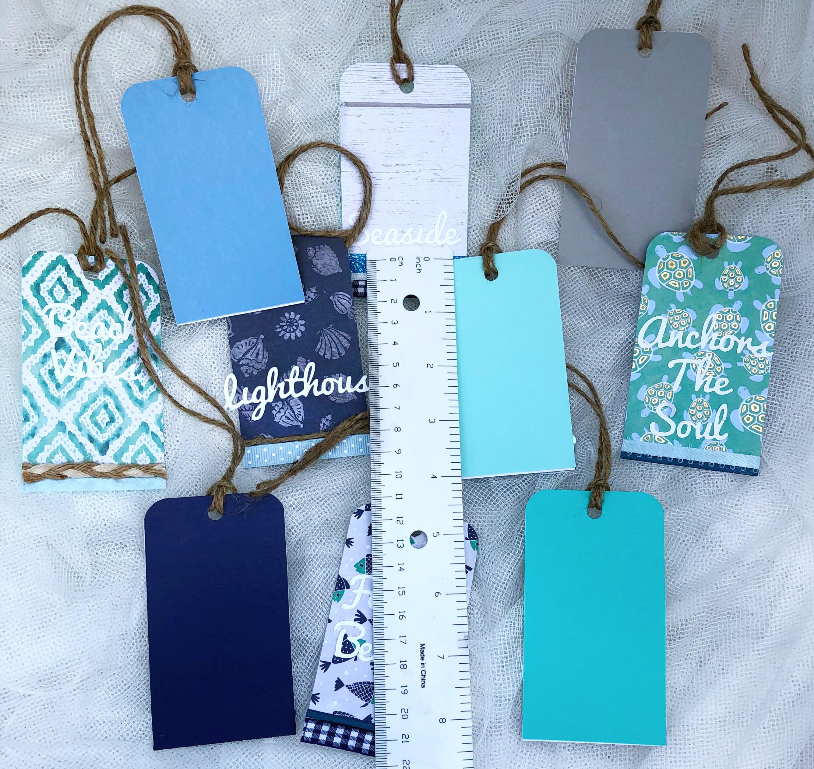 Beach Gift Tags Set of 10 Embellished Beach Themed Gift - Etsy