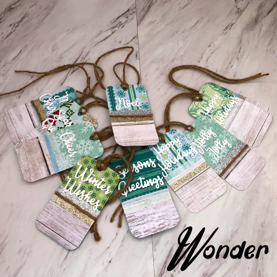 Embellished Winter Tags Christmas Gift Tags Dimensional - Etsy