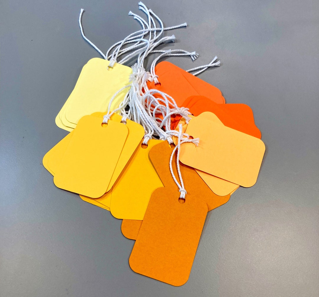 Yellow and Orange Gift Tags, Set of 32 Gift Tags, Gift Wrapping Tags ...