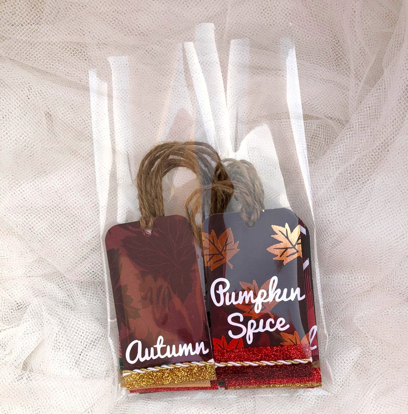 Autumn Gift Tags, Set of 10 Embellished Gift Tags, Fall Decor, Pumpkin ...