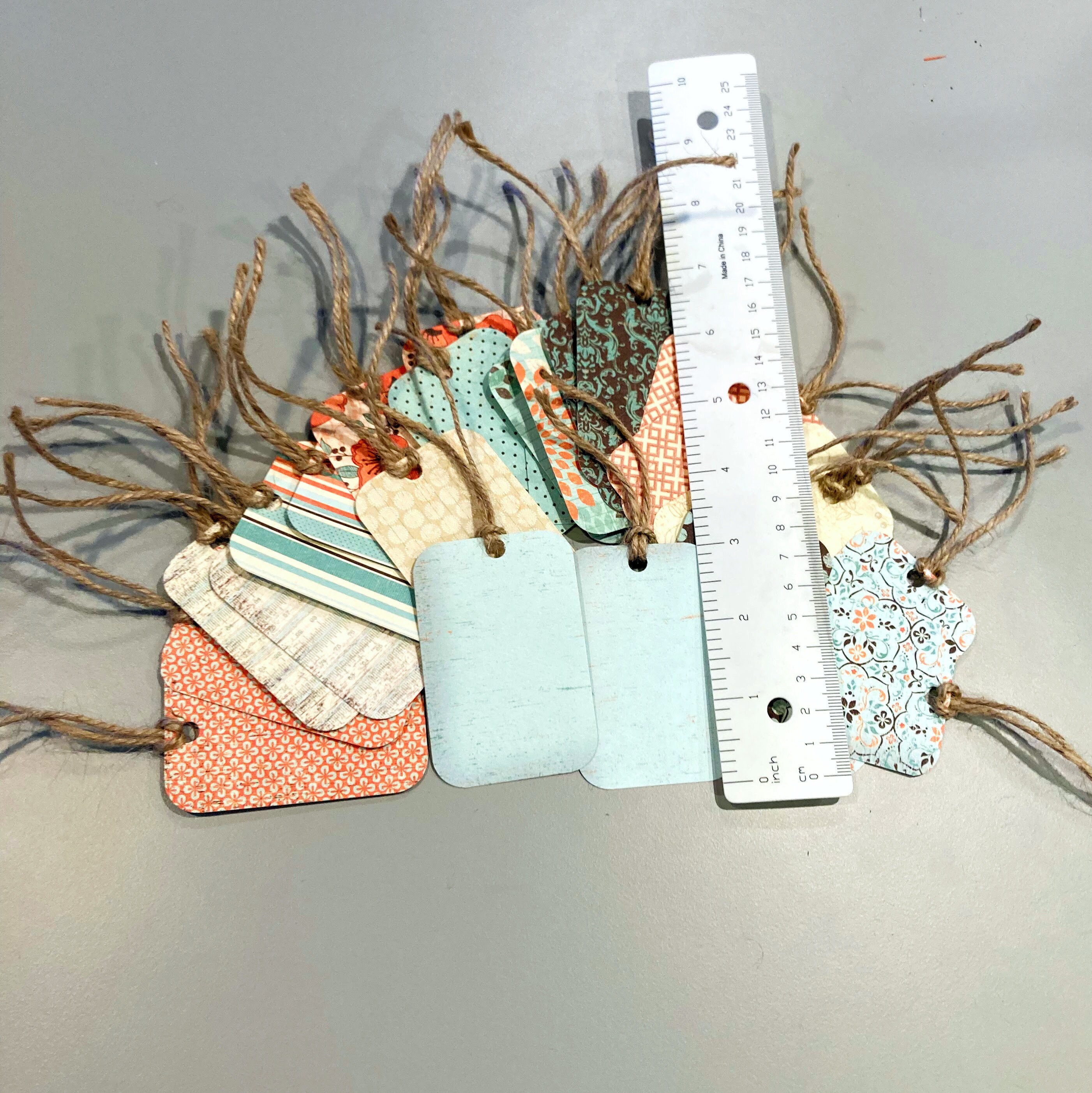 Teal Patterned Gift Tags Set of 24 Gift Tags Teal Brown - Etsy