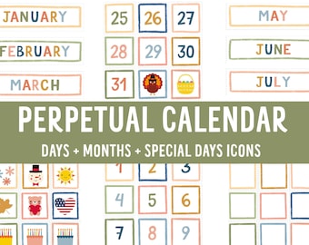 Perpetual Calendar for Classroom - Etsy