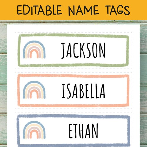 Editable Name Tags Classroom Name Tag Printable Boho Name - Etsy Canada