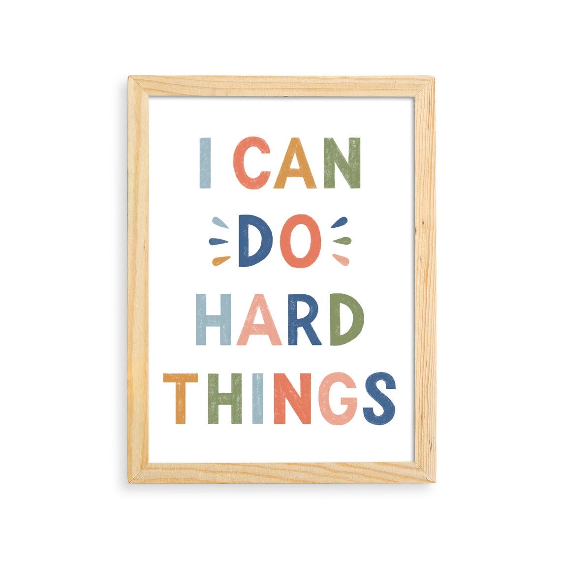 I Can Do Hard Things Sign, Kids Motivational Wall Art, Growth Mindset ...