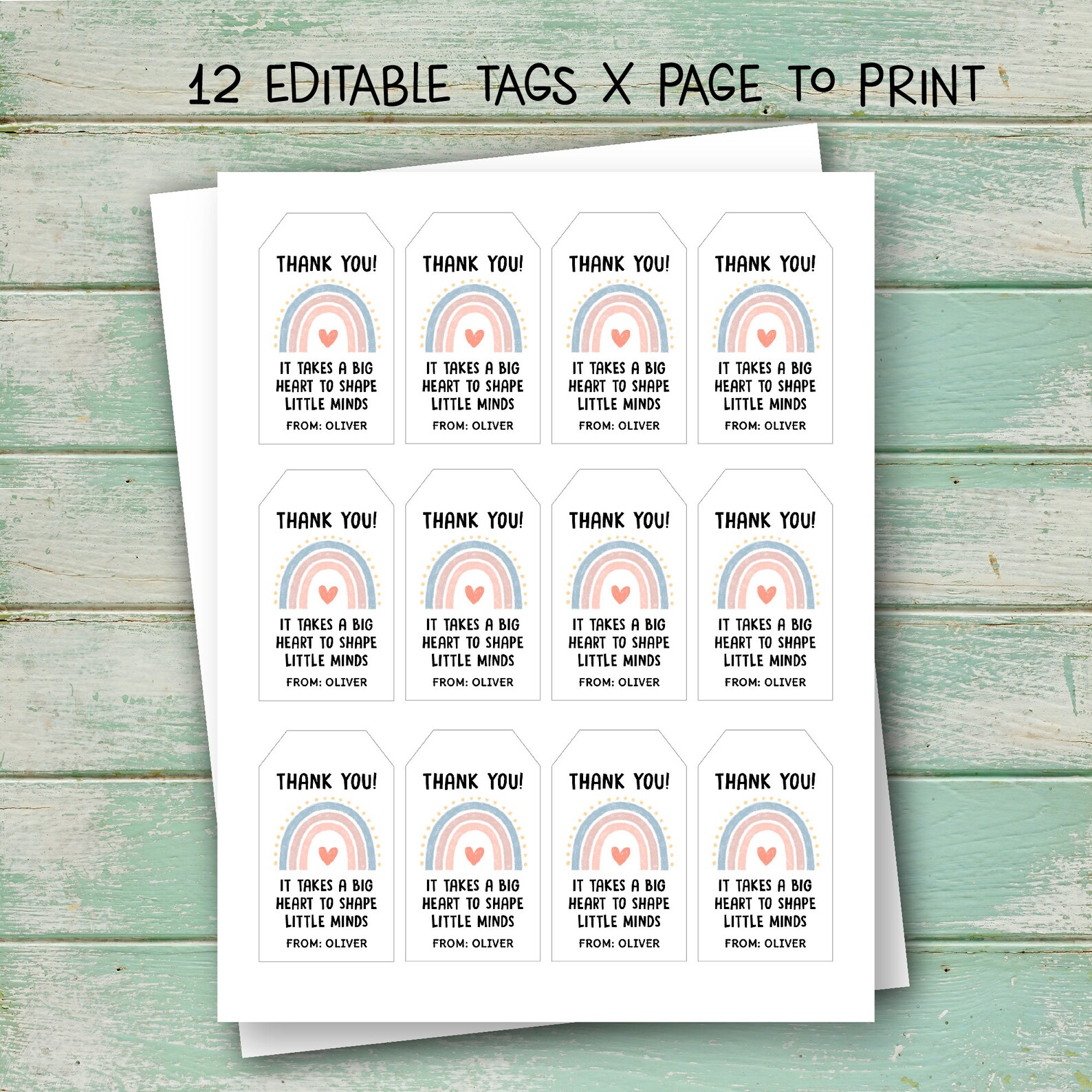 Teacher Appreciation Gift Tag Editable Teacher Gift Tag - Etsy