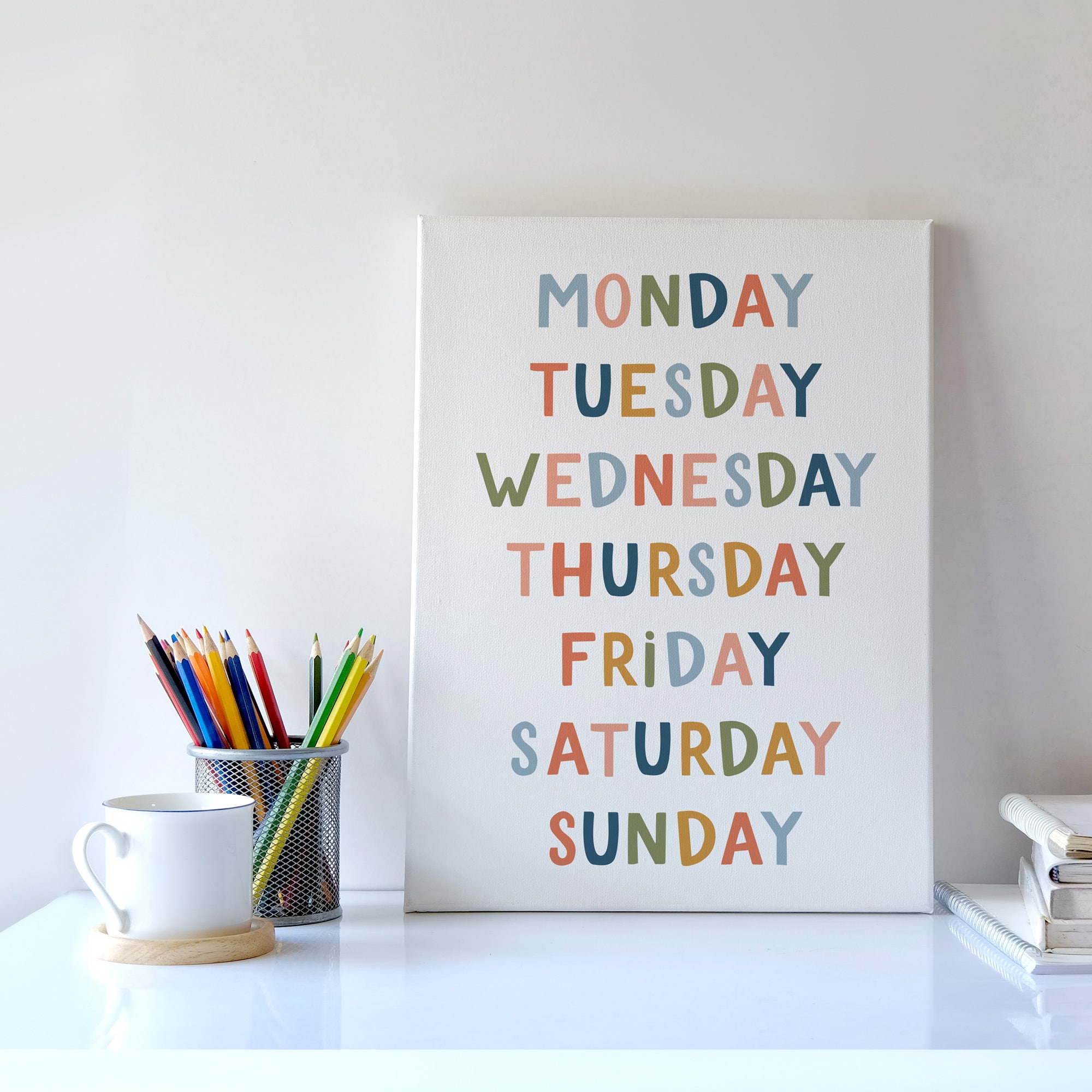 Days of the Week Printable, Educational Poster for Kids, Learning Wall ...