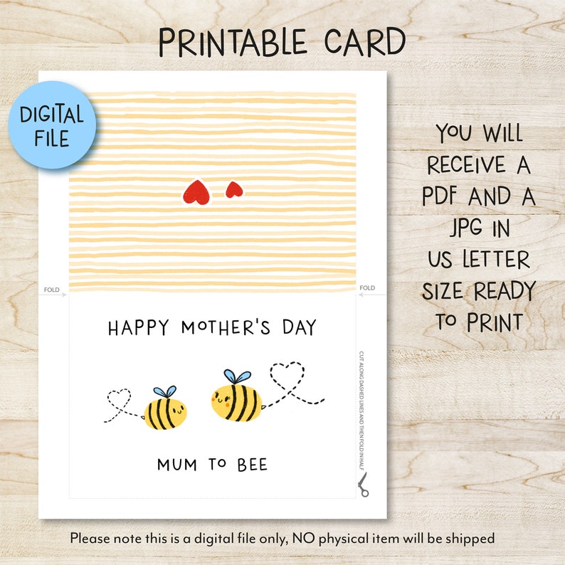 Mum to Be Card, Printable New Mom Card, Mother's Day Greeting Card ...