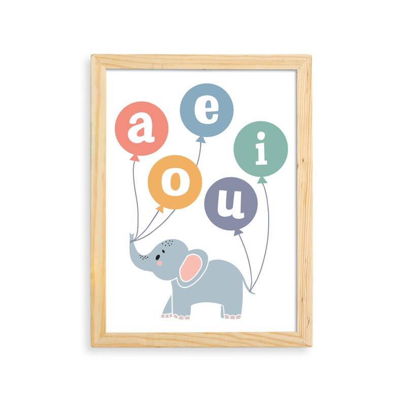 Vowel Poster, Educational Poster for Preschool, Learning Decor, Toddler ...