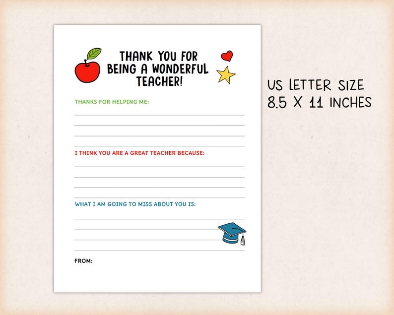 Teacher Appreciation Notes, Teacher Printable Gifts, Teacher Thank You ...