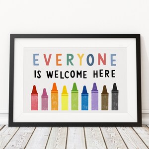 Tout le monde est le bienvenu ici impression, Affiche de diversité ...