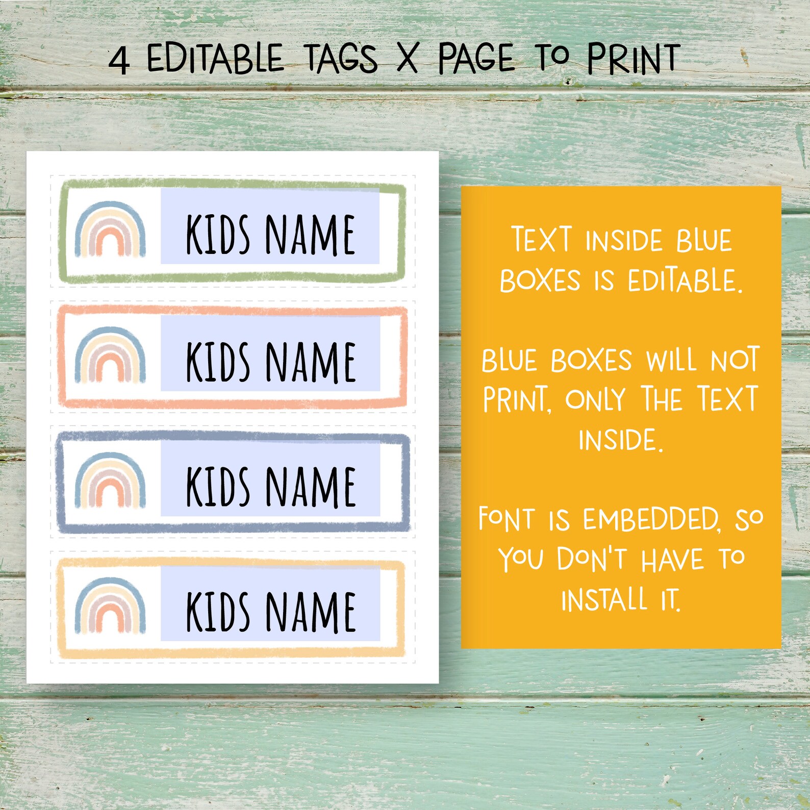 Editable Name Tags, Classroom Name Tag Printable, Boho Name Tags ...