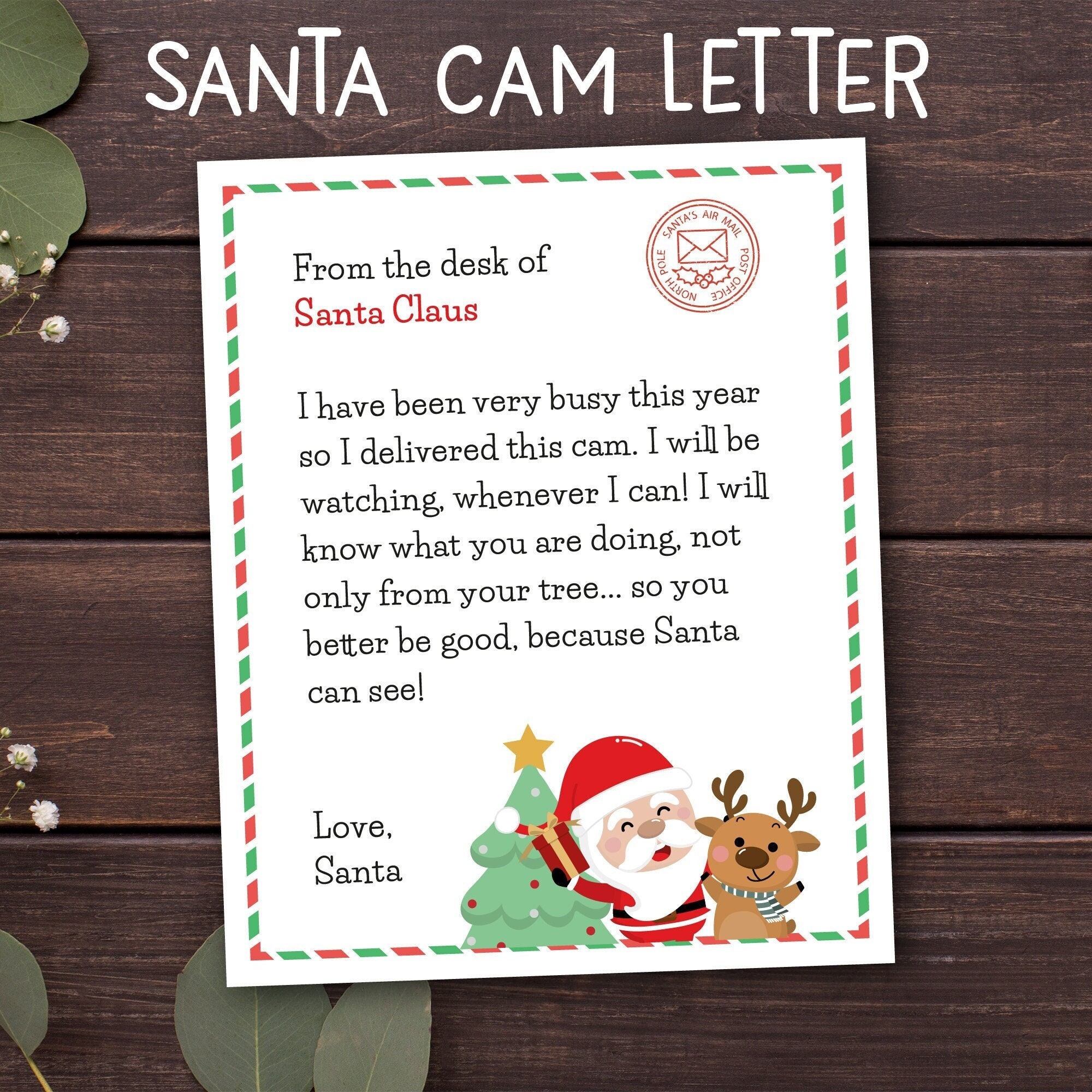 Santa Cam Letter Instant Download Christmas Printables Kids - Etsy