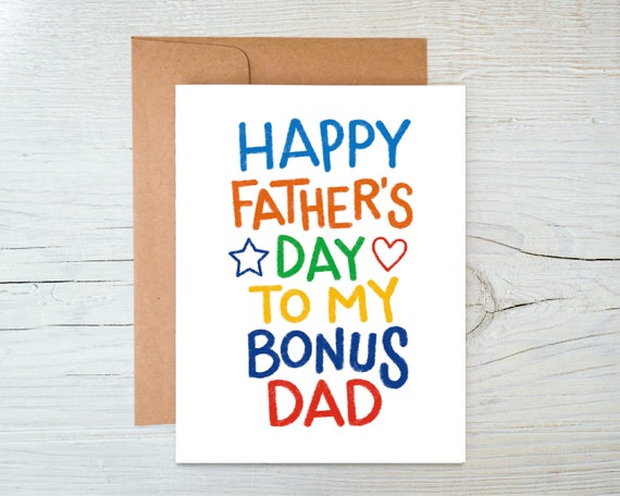 Bonus Dad Card Fathers Day Printable Card DIY Fathers Day | Etsy