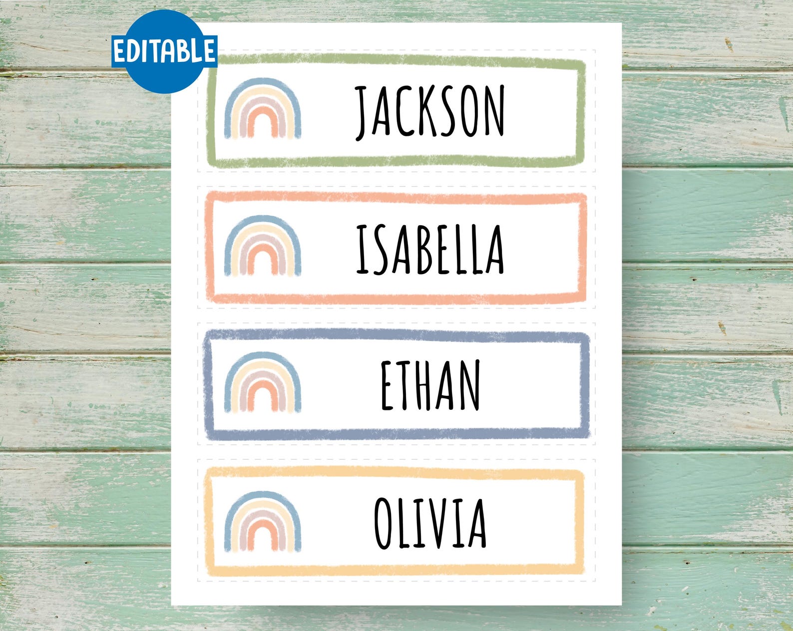 Editable Name Tags, Classroom Name Tag Printable, Boho Name Tags ...