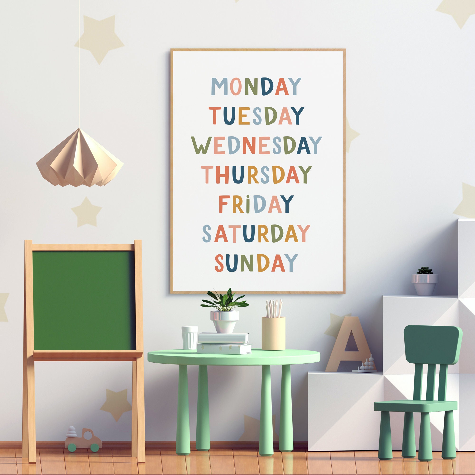Days of the Week Printable, Educational Poster for Kids, Learning Wall ...