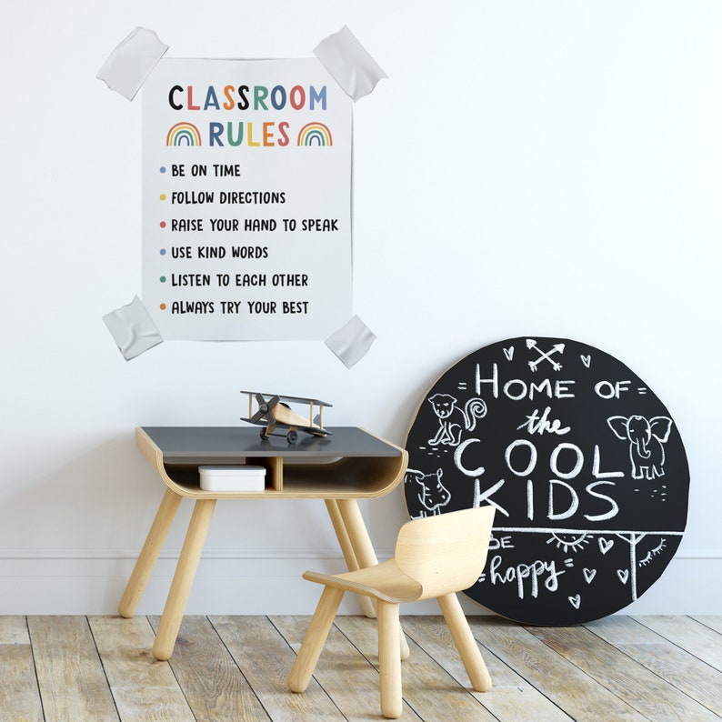 Classroom Rules Poster, Educational Wall Art, Classroom Decor ...
