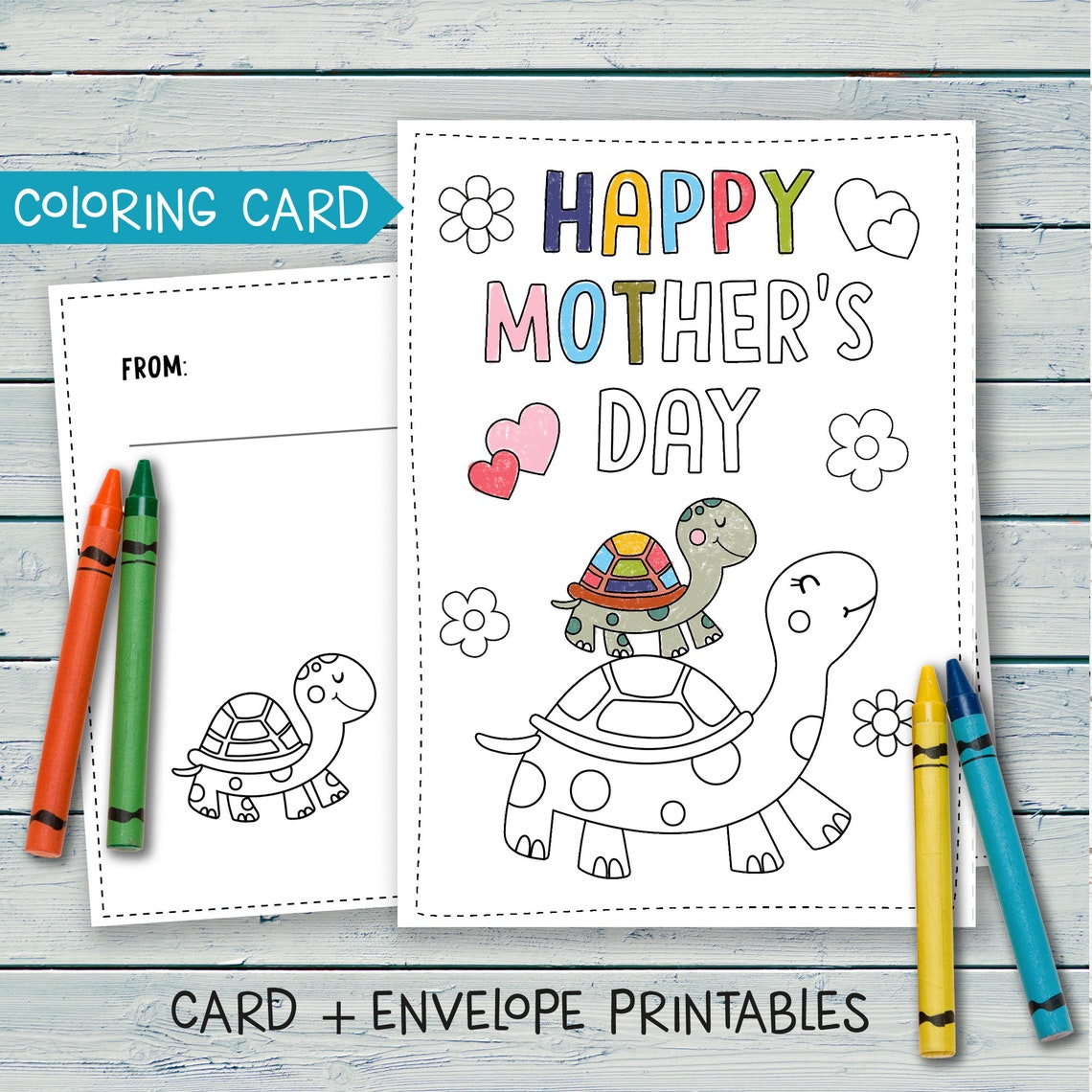 Mothers Day Printable Cards for Kids Mothers Day Coloring - Etsy