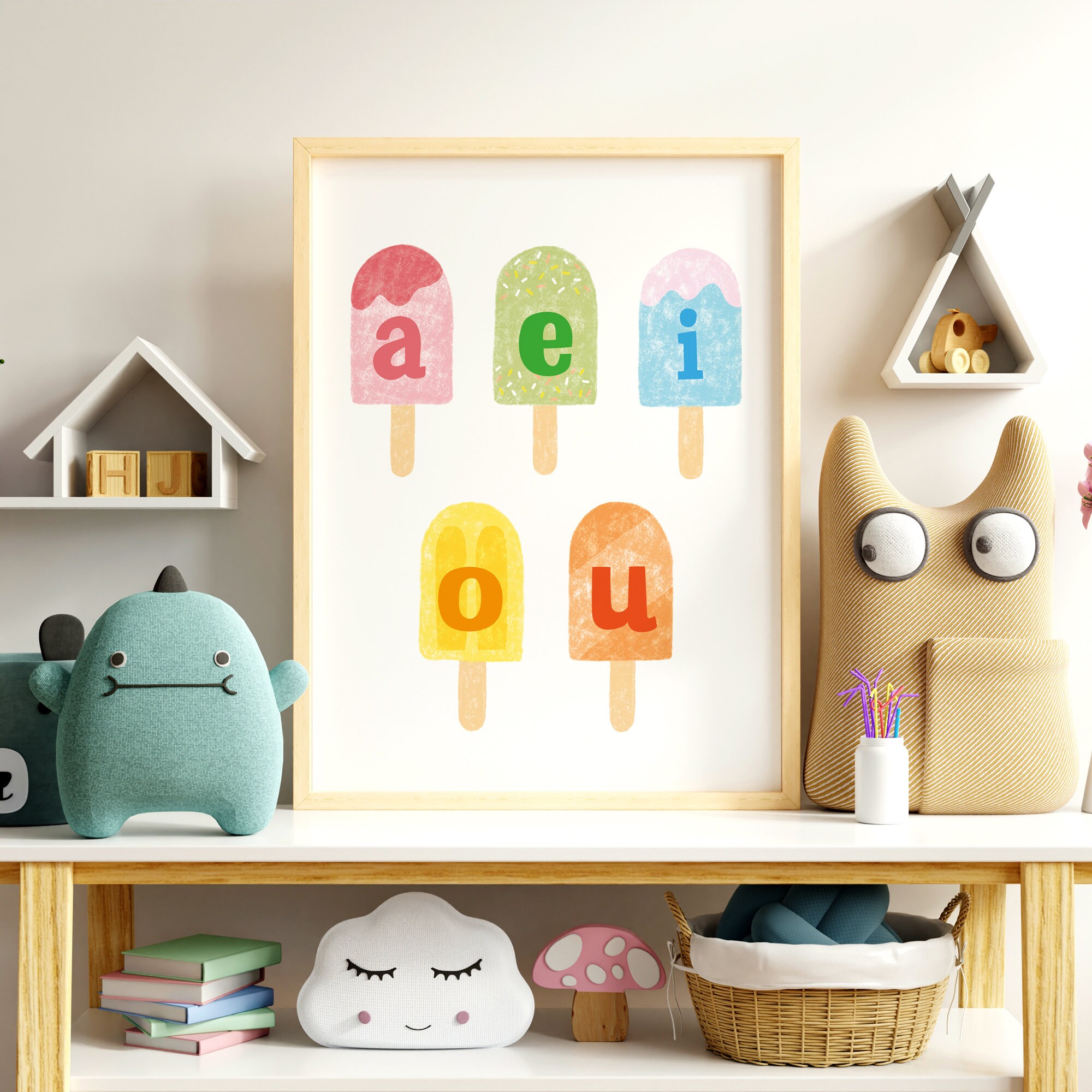 Vowel Poster, Educational Poster for Preschool, Learning Decor, Toddler ...