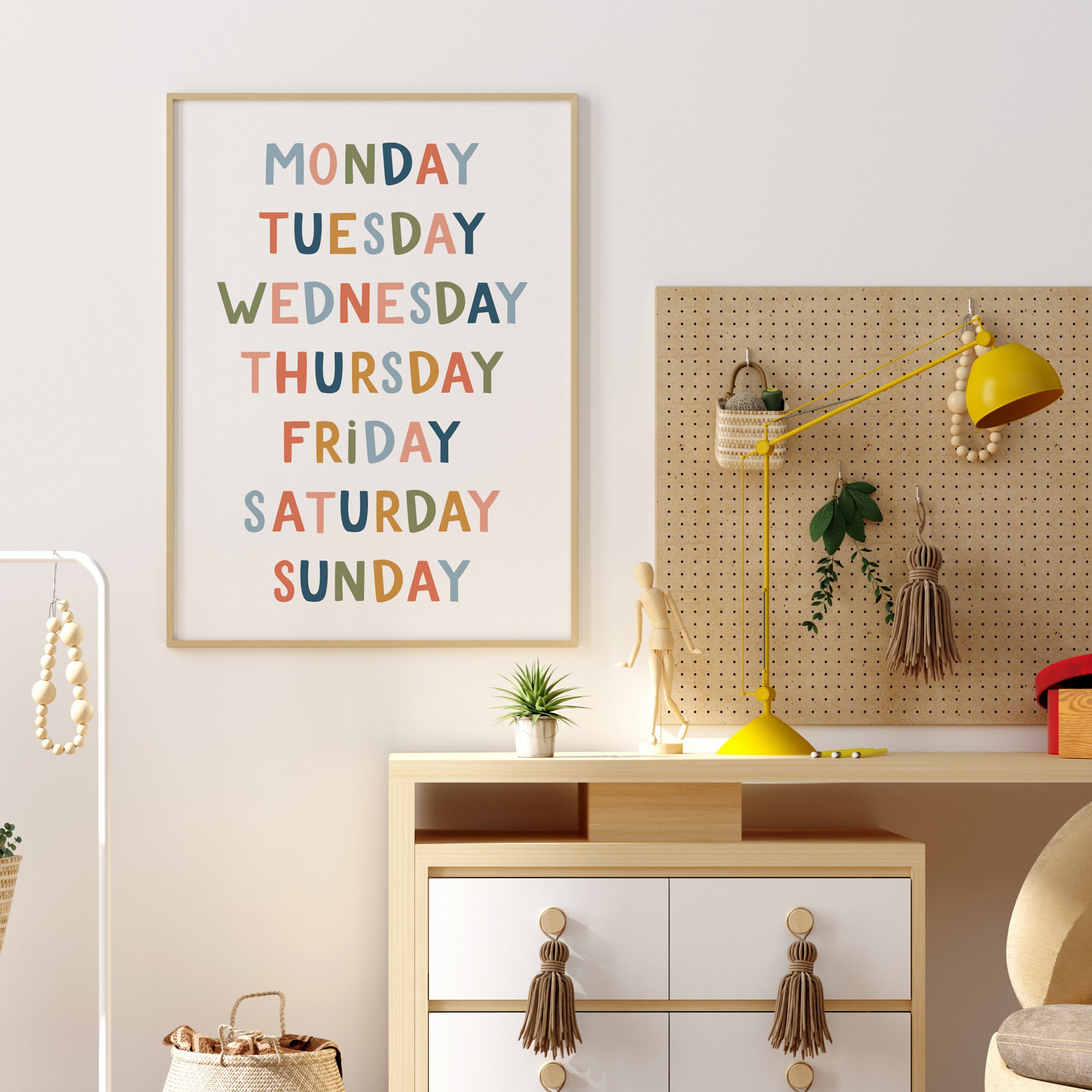 Days of the Week Printable, Educational Poster for Kids, Learning Wall ...