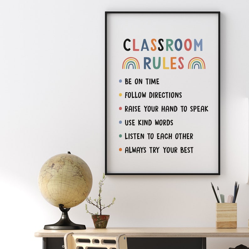 Classroom Rules Poster, Educational Wall Art, Classroom Decor ...