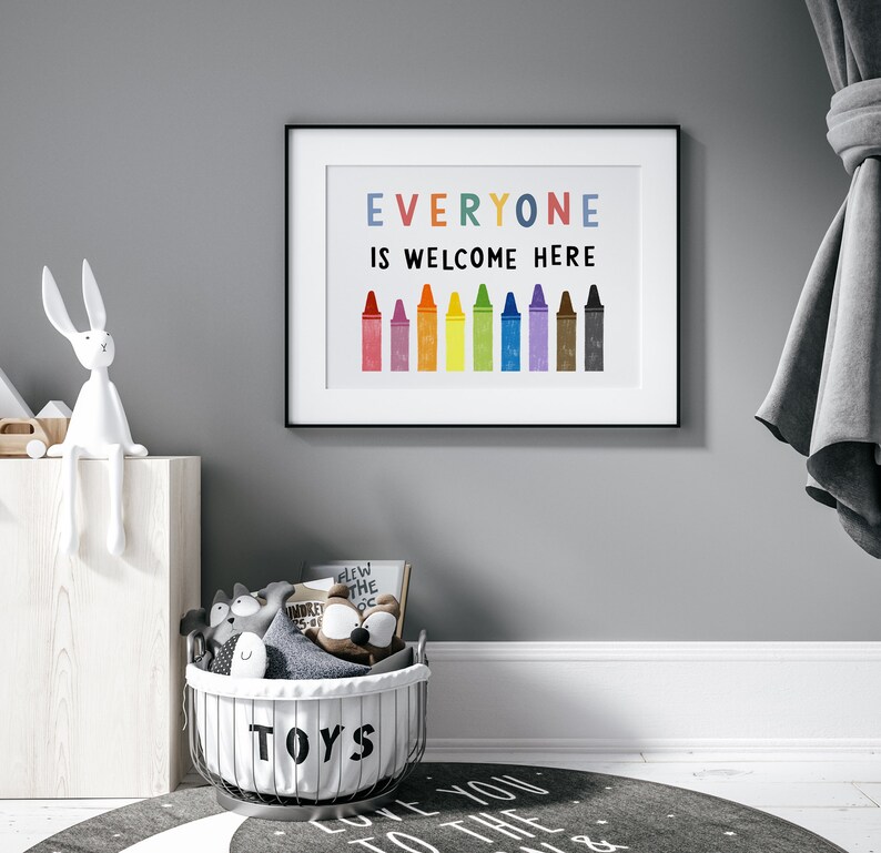 Tout le monde est le bienvenu ici impression, Affiche de diversité ...