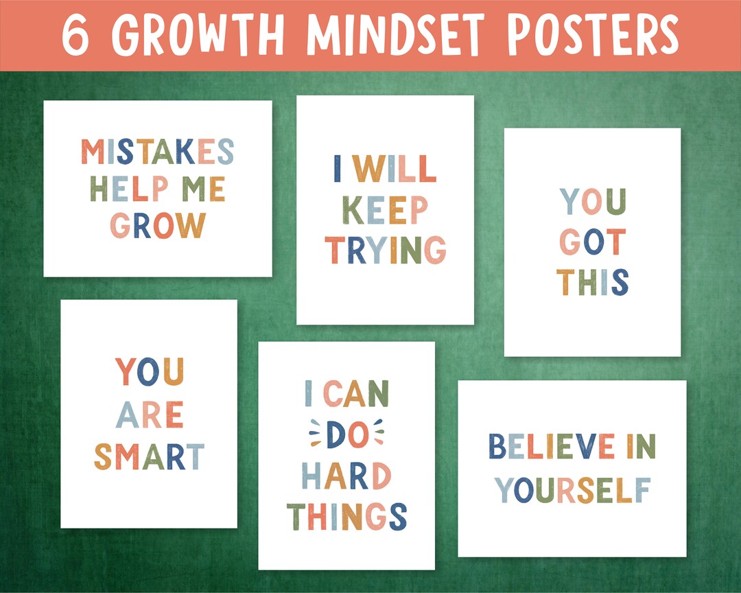 Bulletin Board Poster, Growth Mindset Classroom Printable, Motivational ...