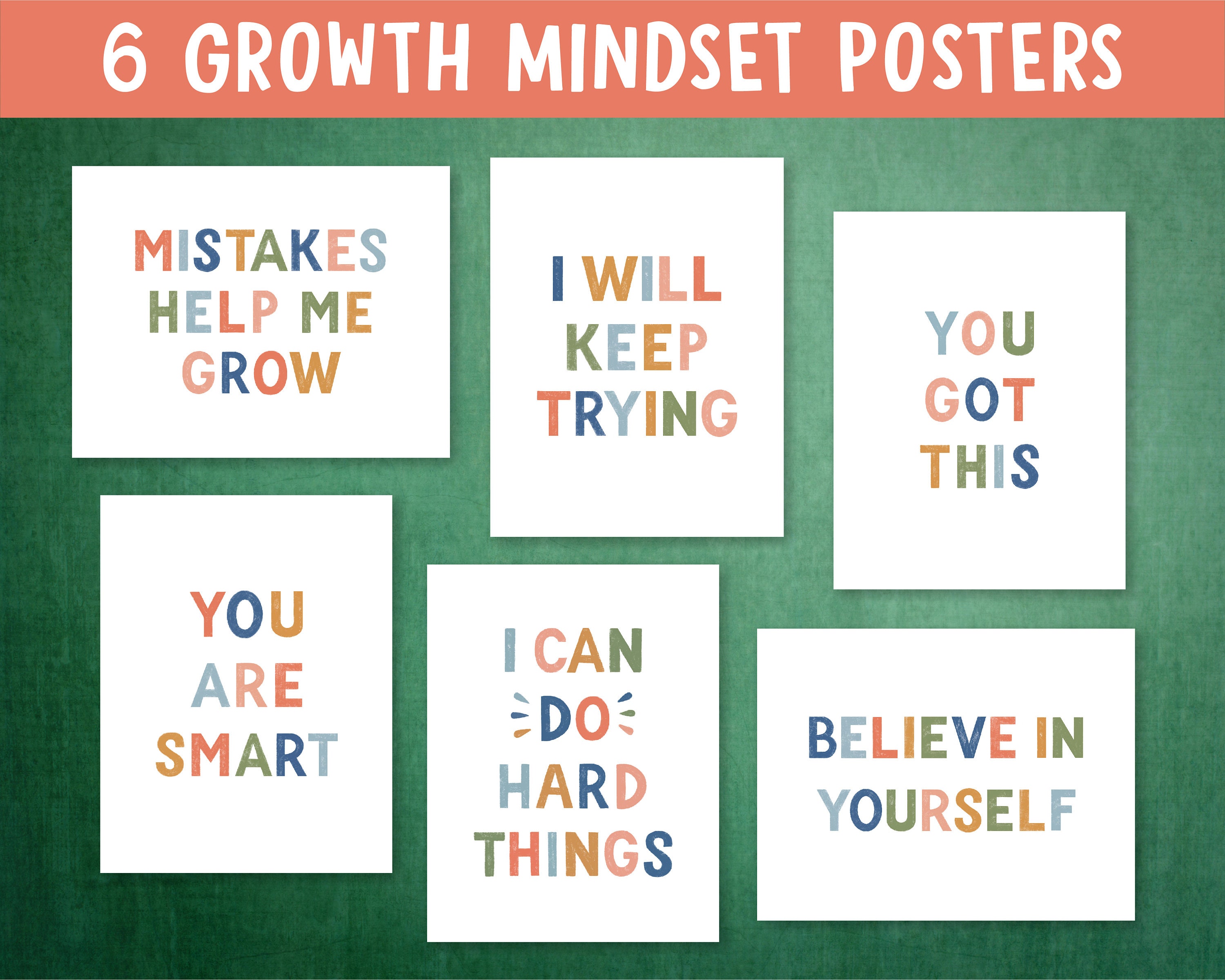 Bulletin Board Poster, Growth Mindset Classroom Printable, Motivational ...
