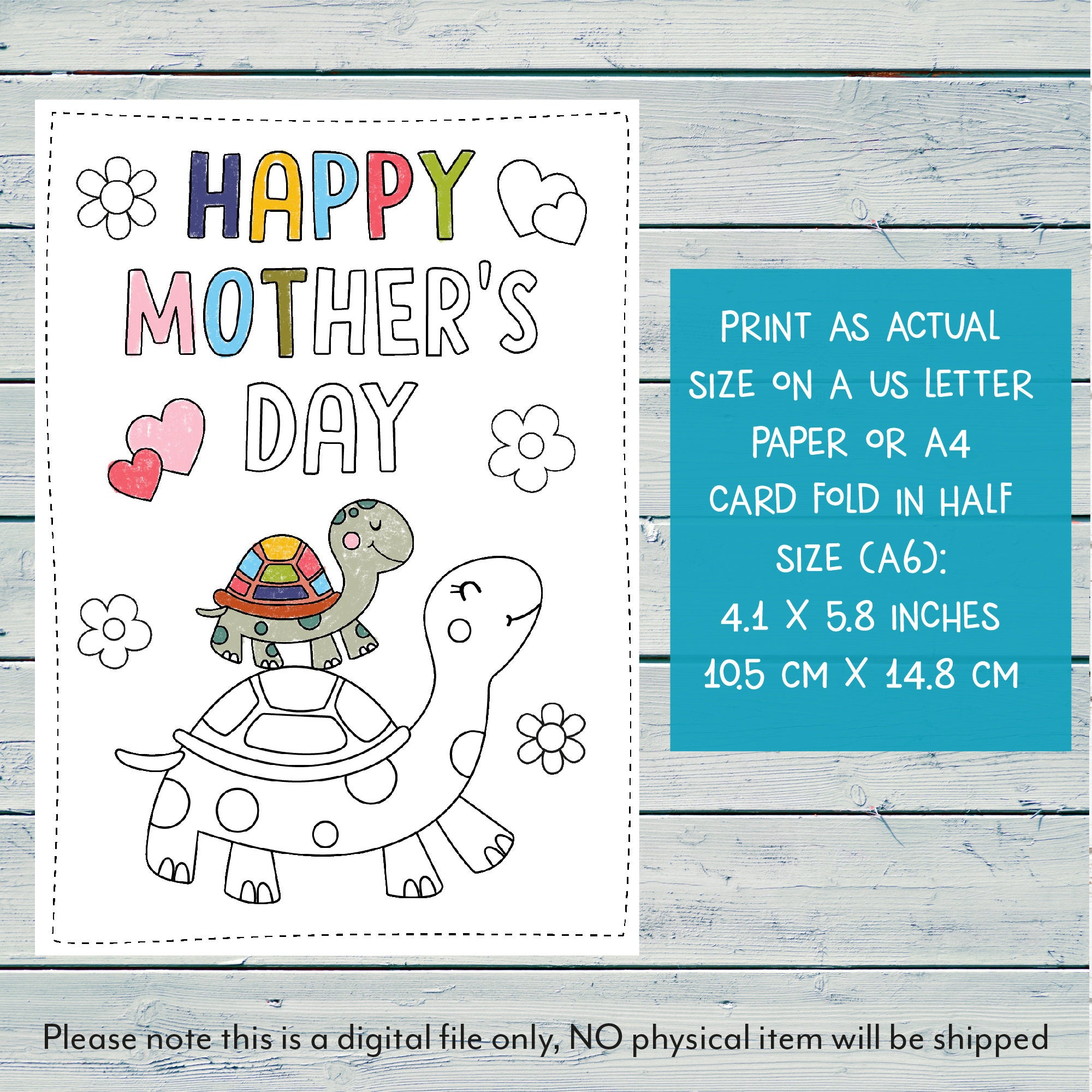 Mothers Day Printable Cards for Kids Mothers Day Coloring - Etsy